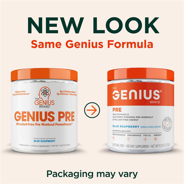 Genius Pre - Nootropic Pre-Workout for Focus, Energy, Pump & Performance