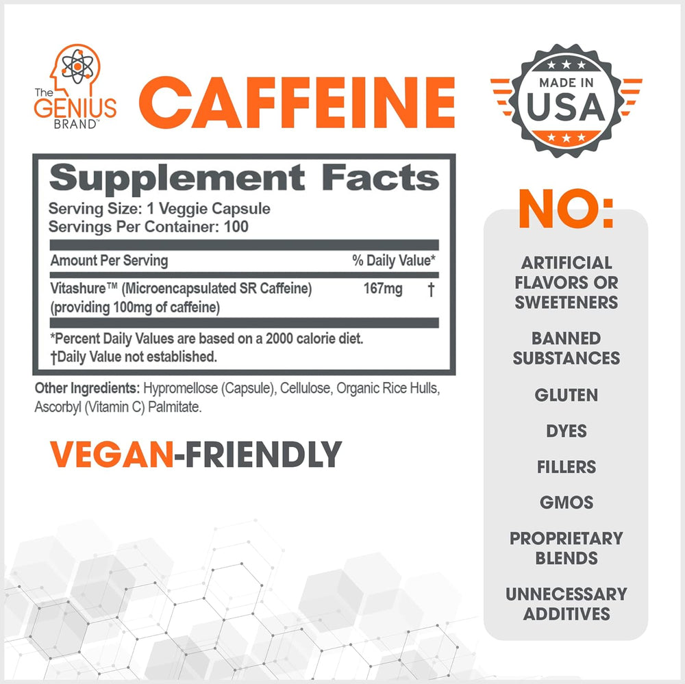 Genius Caffeine | Sustained Release Energy Capsules for All-Day Focus